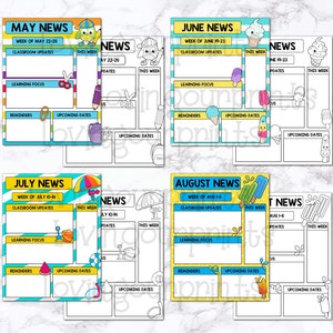 Editable Newsletter Template, Preschool Newsletter Template, Classroom ...