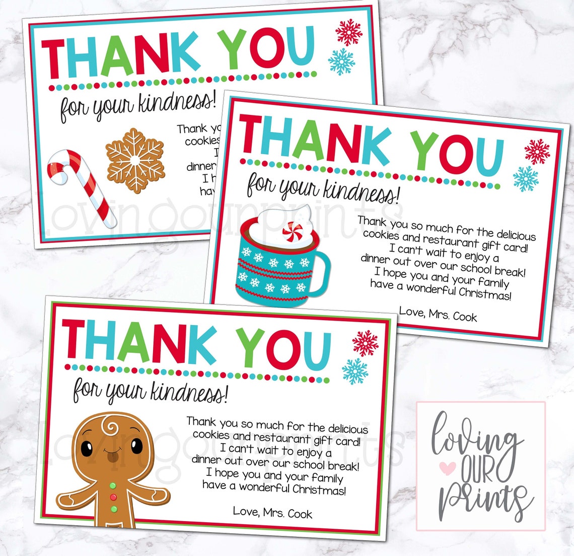 Holiday Thank You Cards, Holiday Thank You Notes, Christmas Thank You ...