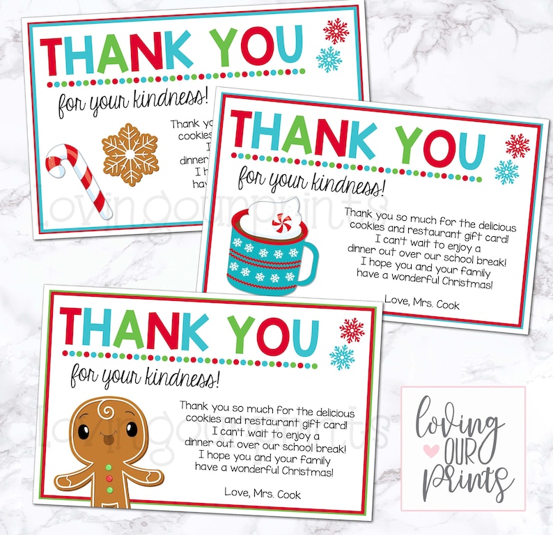 Holiday Thank You Cards Holiday Thank You Notes Christmas - Etsy
