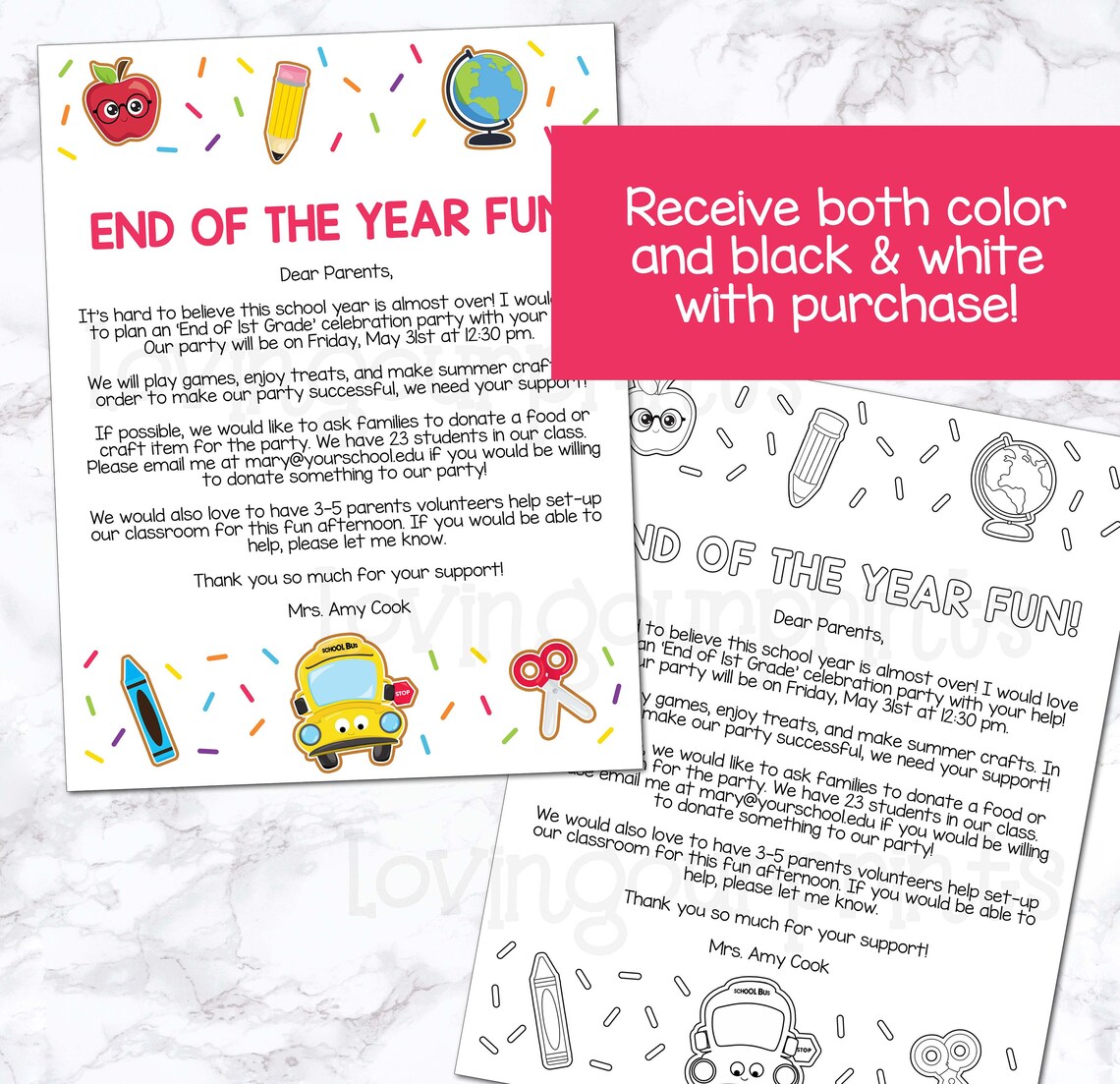End of the Year Letter, Editable End of the Year Letter to Parents ...
