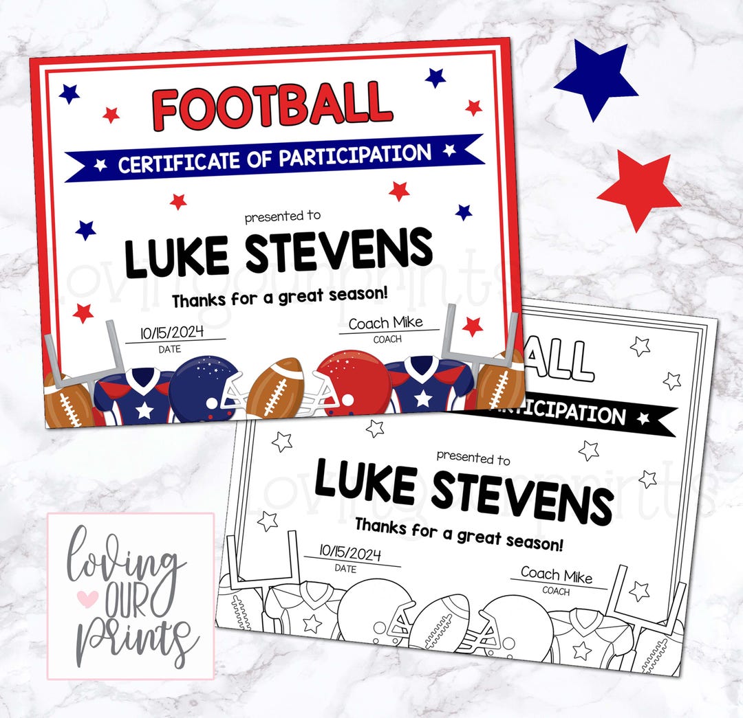 Football Certificates, Football Certificates Editable, Football ...