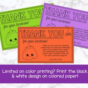 Editable Halloween Thank You Cards, Halloween Thank You Notes ...