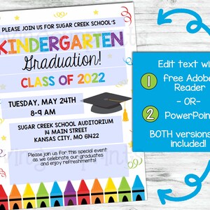 Kinder Graduation Bundle, Kinder Graduation Invitation, Kinder Grad ...