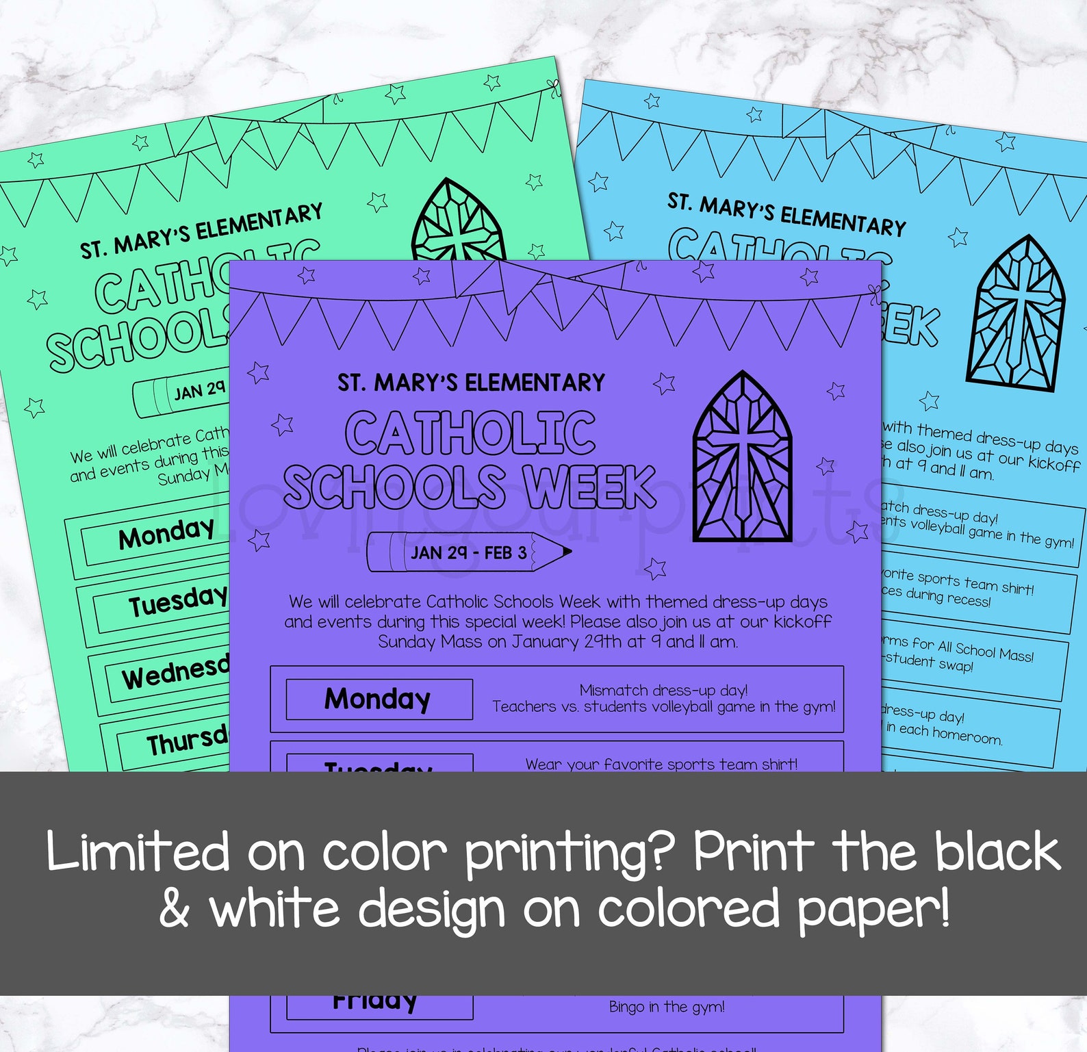 Catholic Schools Week Template, Editable Event Flyer Template, Catholic ...