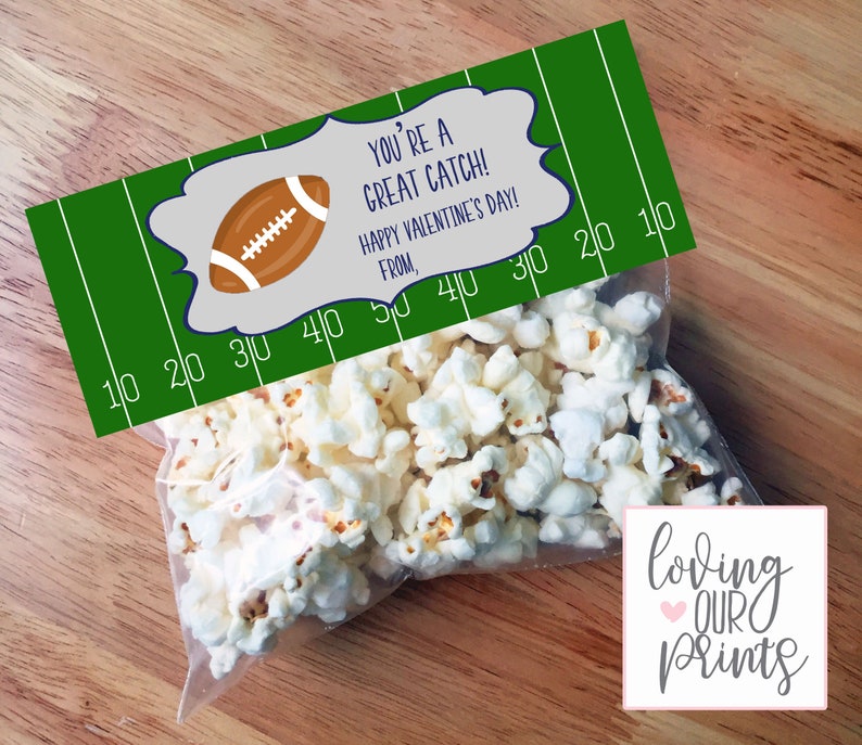 Football Valentine Treat Bag Toppers INSTANT DOWNLOAD - Etsy