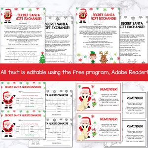 Secret Santa Gift Exchange, Secret Santa Gift Exchange Questionnaire ...