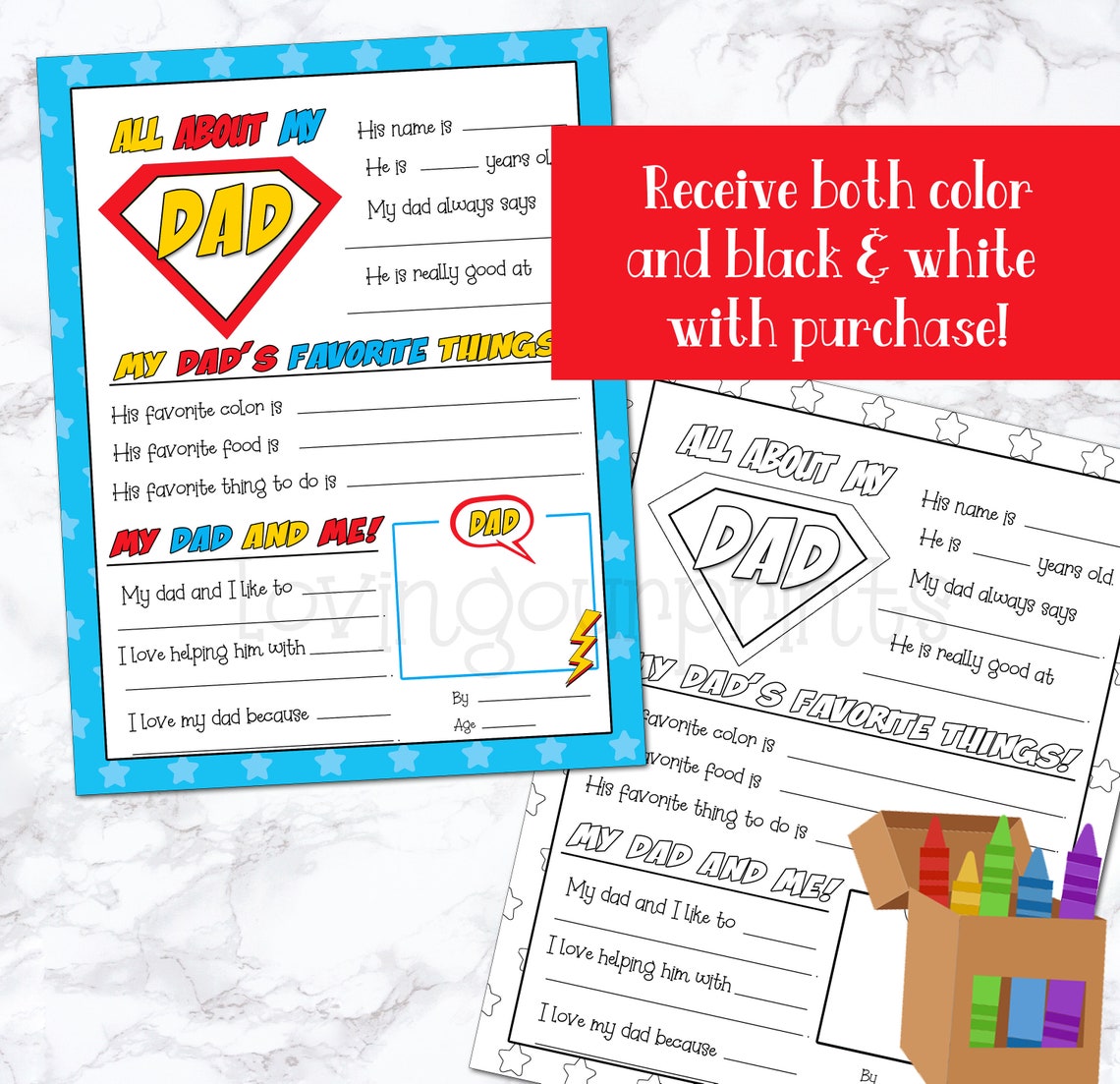 All About My Dad Fathers Day Questionnaire Fathers Day Gift - Etsy