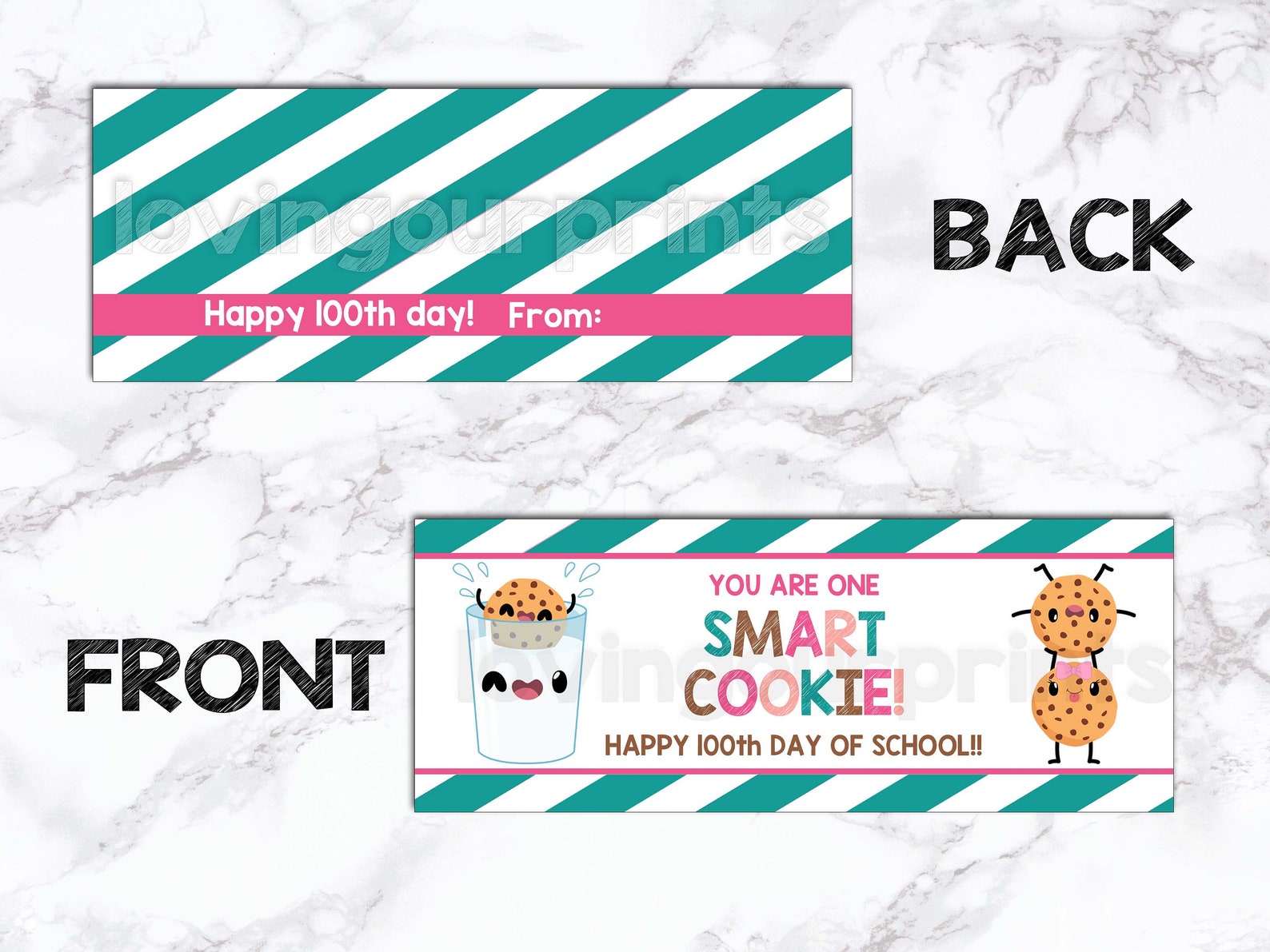 You Are One Smart Cookie, 100th Day of School Treat Bag Toppers ...