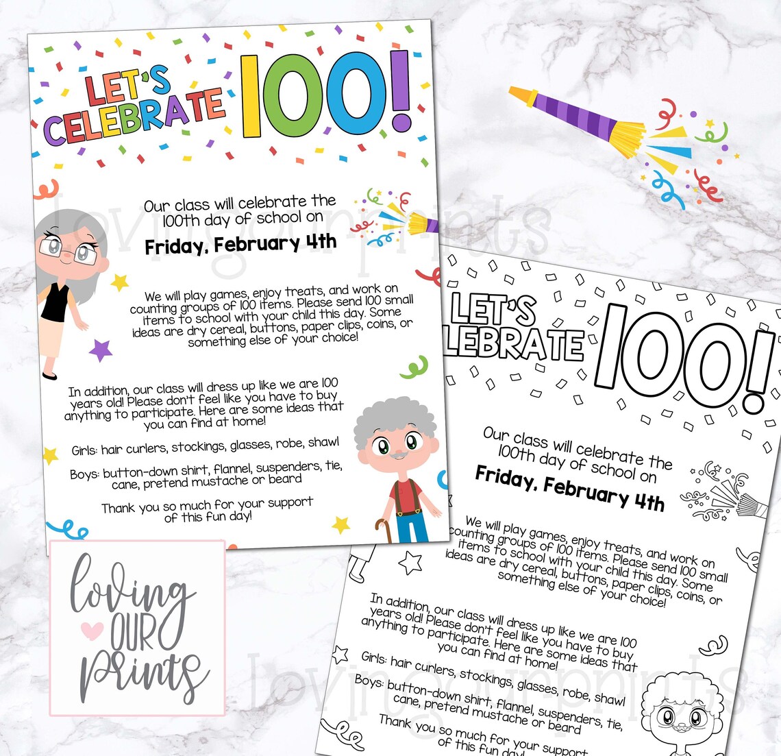 Editable 100th Day of School Parent Letter 100th Day of - Etsy