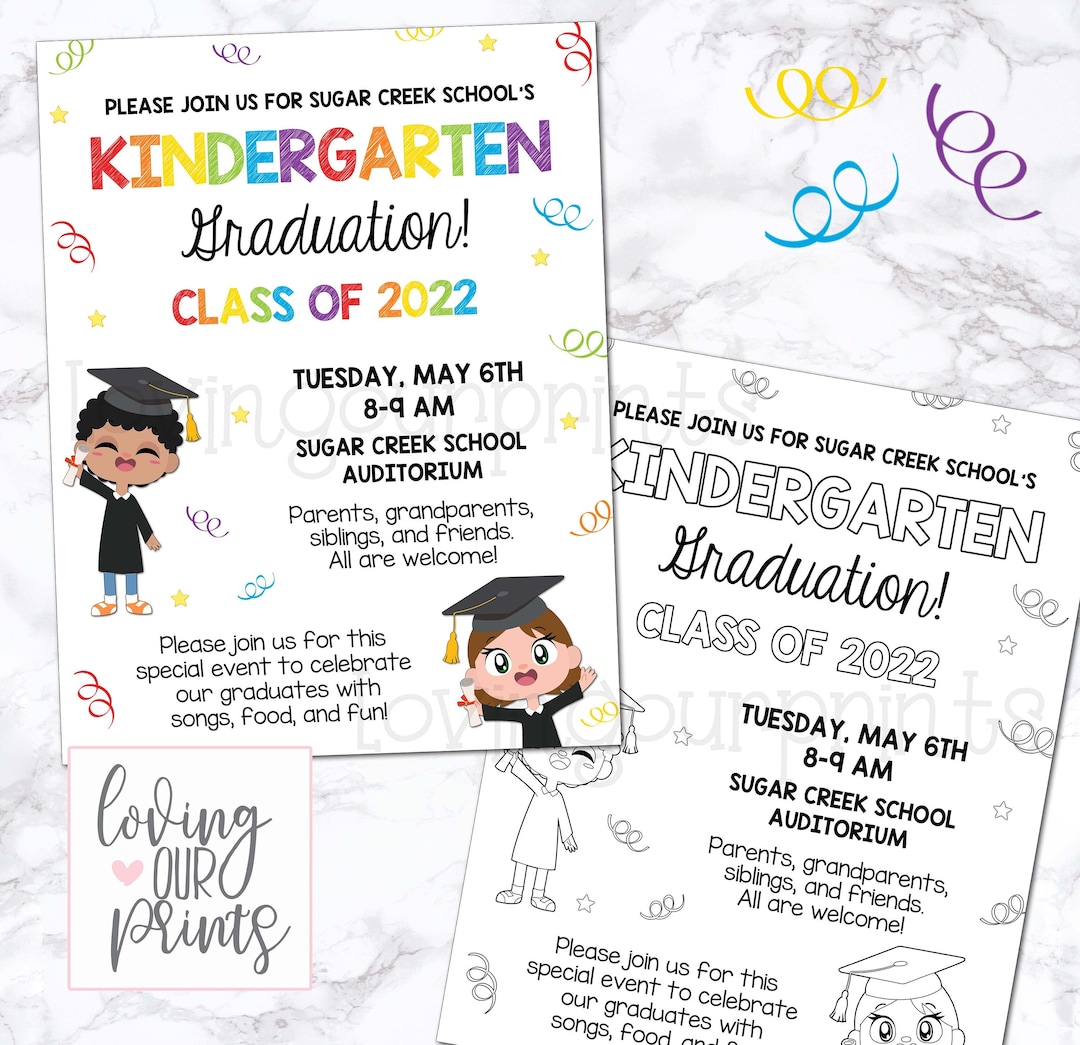 Kindergarten Graduation Invitation, Editable Kindergarten Invitation ...