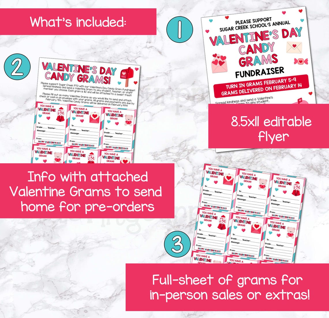 Valentines Day Candy Gram, Valentine's Day Candy Gram PTO, Valentine ...