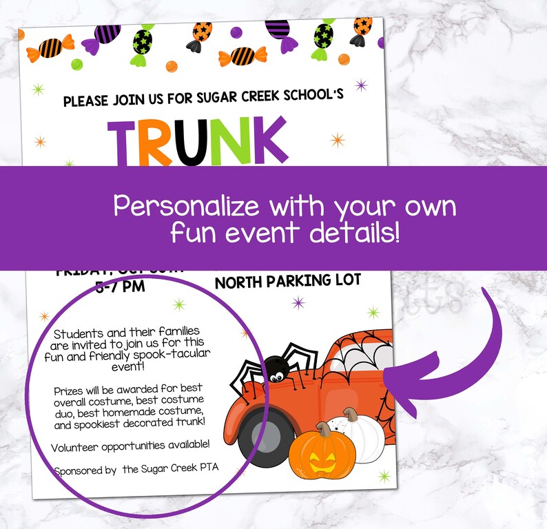 Editable Trunk or Treat Flyer, Trunk or Treat Flyer Editable, Trunk or ...