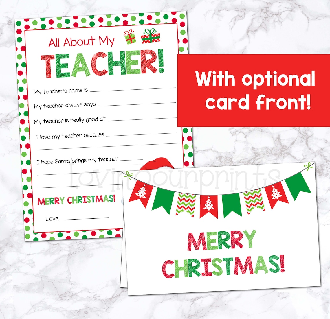 All About My Teacher Christmas Teacher Christmas Gifts | Etsy