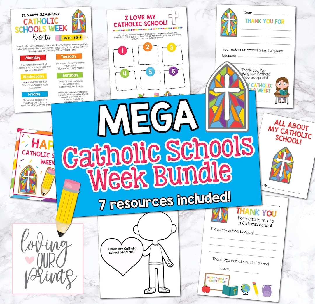 Catholic Schools Week BUNDLE Printable Set, Catholic School Printables ...