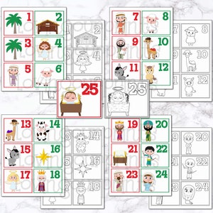 Nativity Advent Calendar, Nativity Advent Calendar for Kids, Printable ...