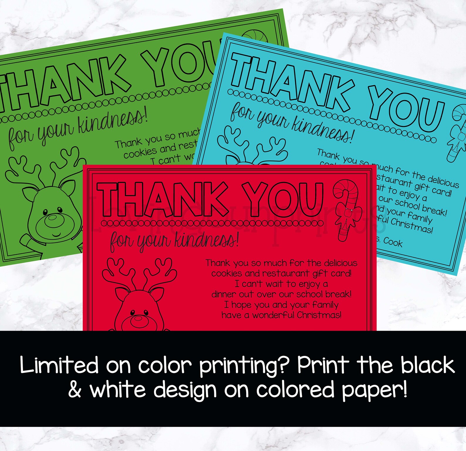 Christmas Thank You Notes Christmas Thank You Note From - Etsy