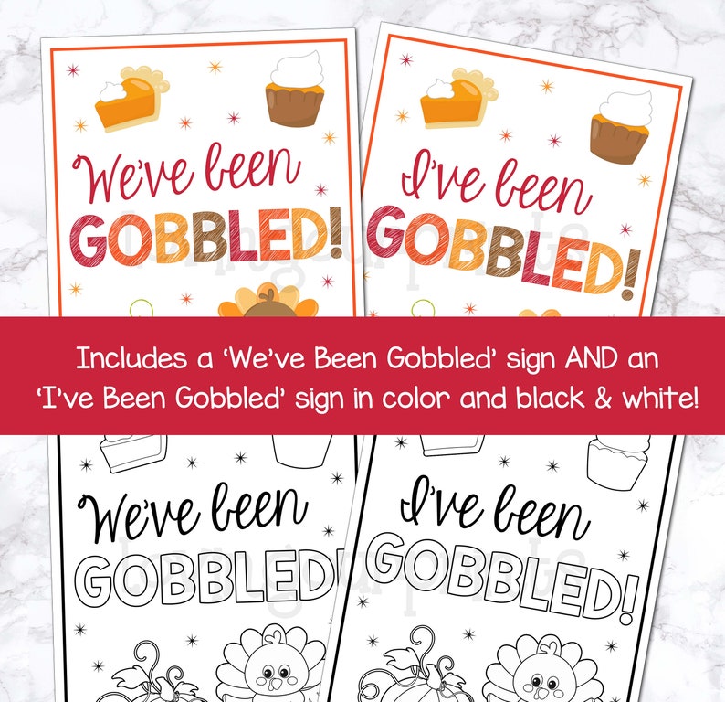 Youve Been Gobbled, You've Been Gobbled, Thanksgiving Printable, Youve ...