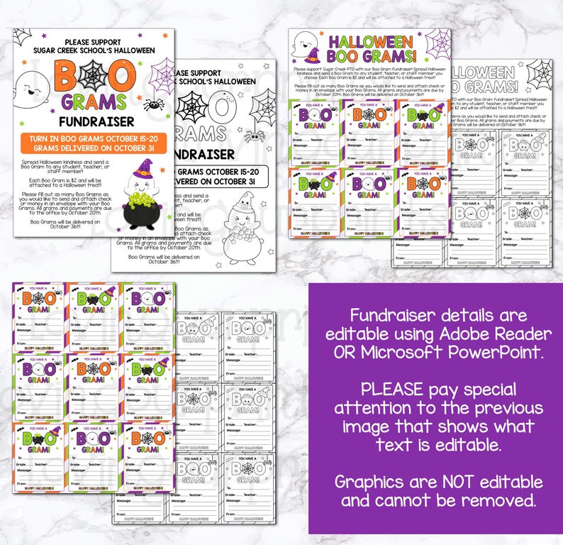 Boo Grams, Boo Grams Template, Editable Boo Grams Flyer, Boo Grams ...