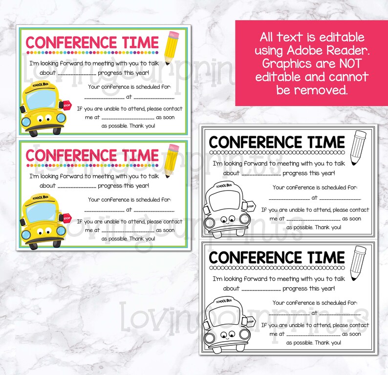 Parent Teacher Conference Forms, Parent Teacher Conference Editable ...