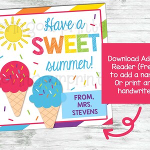 Have a Sweet Summer Tag, Have a Sweet Summer Printable, Have a Sweet ...
