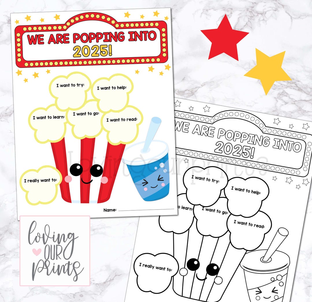 New Year Kids Crafts, Popping Into 2025, New Year Crafts for Kids, New ...