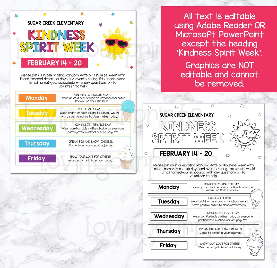 Kindness Spirit Week Flyer, Kindness Spirit Week Template, Random Acts ...