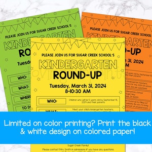 Kindergarten Round up Flyer, Kindergarten Roundup, Kindergarten Round ...