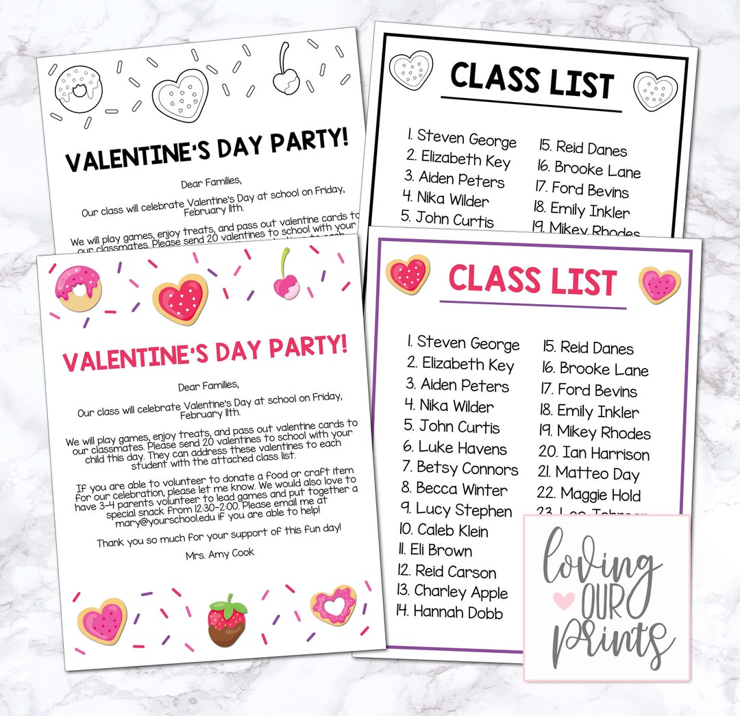 Editable Valentine's Day Class Party Flyer, Valentines Day Class Party ...