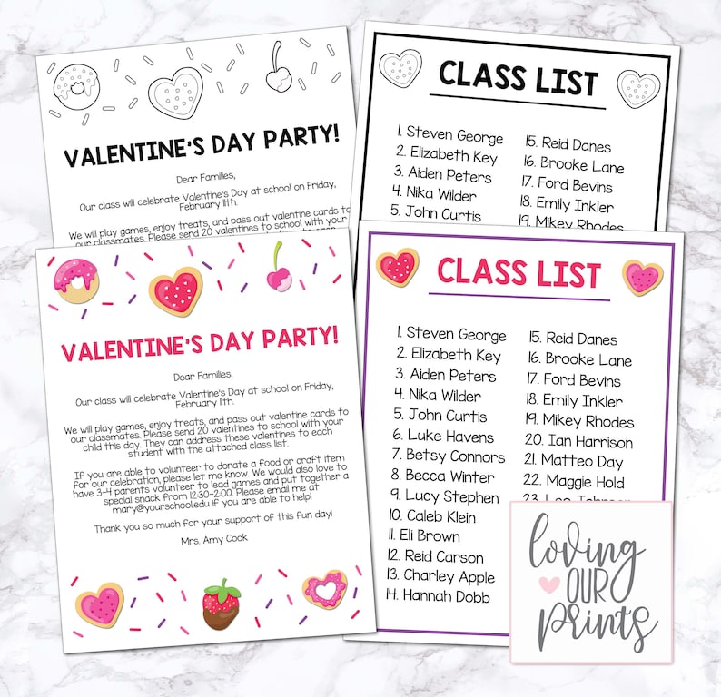 Editable Valentine's Day Class Party Flyer, Valentines Day Class Party ...