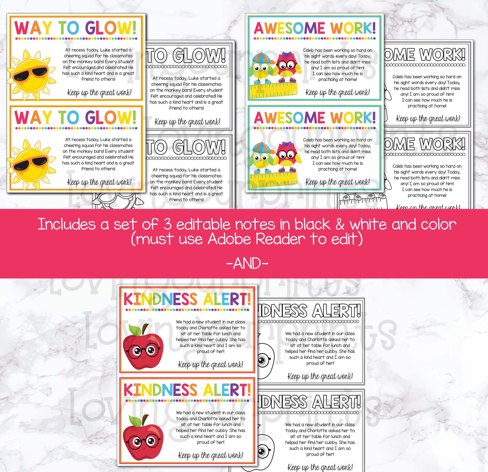 Positive Notes, Positive Notes From Teacher, Editable, Positive Notes ...