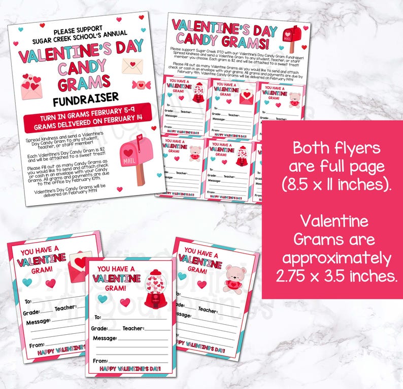 Valentines Day Candy Gram, Valentine's Day Candy Gram PTO, Valentine ...