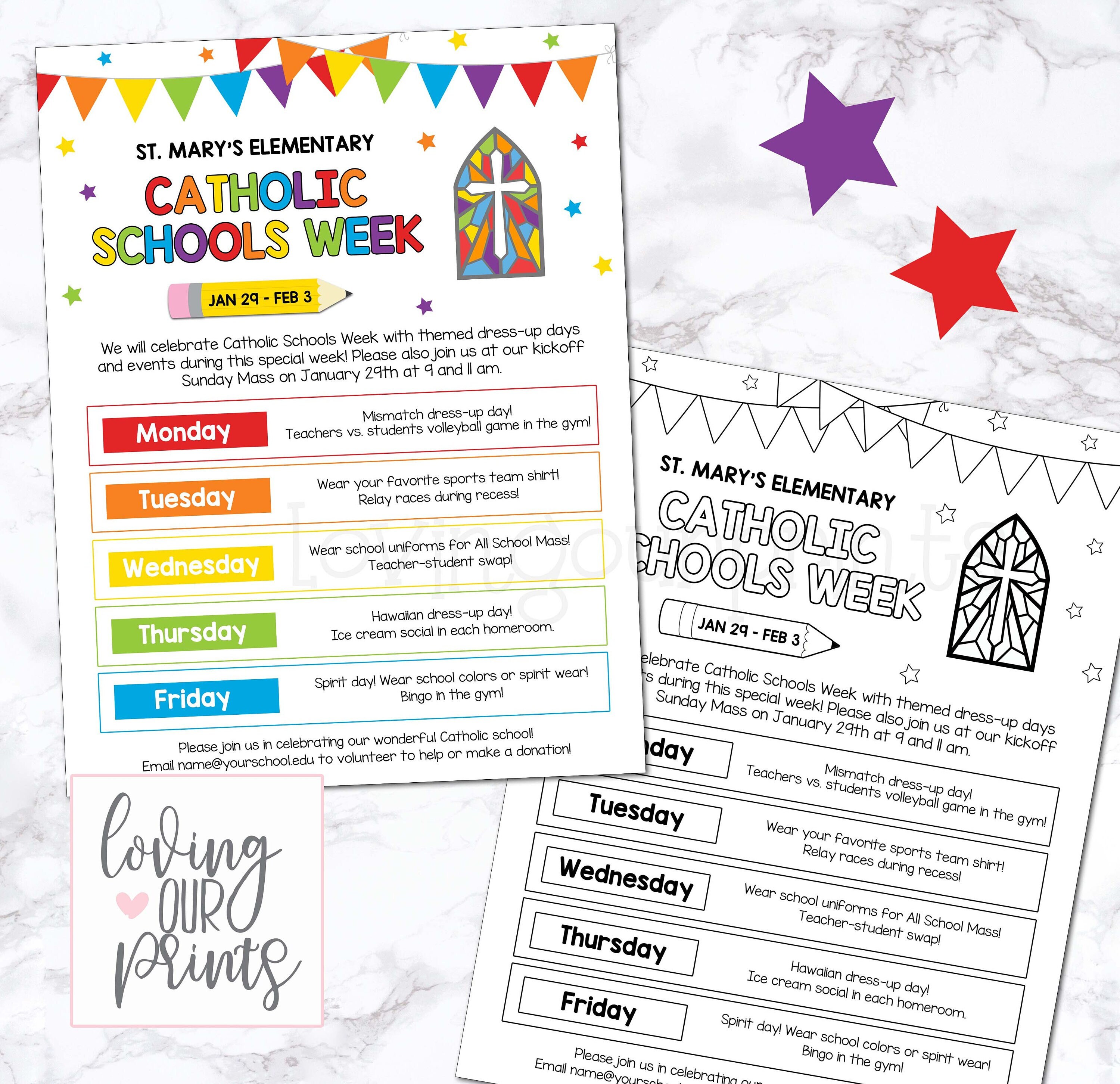 Catholic Schools Week Template, Editable Event Flyer Template, Catholic ...