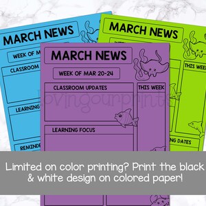 Editable March Newsletter Template, March Newsletter for Teacher ...