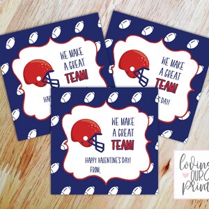 Football Valentine Card Printable Valentine Classroom - Etsy