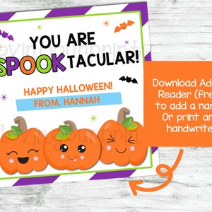 Classroom Halloween Treat, Halloween Treat Tags, Editable Halloween ...