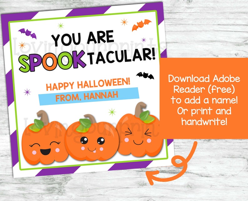 Classroom Halloween Treat, Halloween Treat Tags, Editable Halloween ...