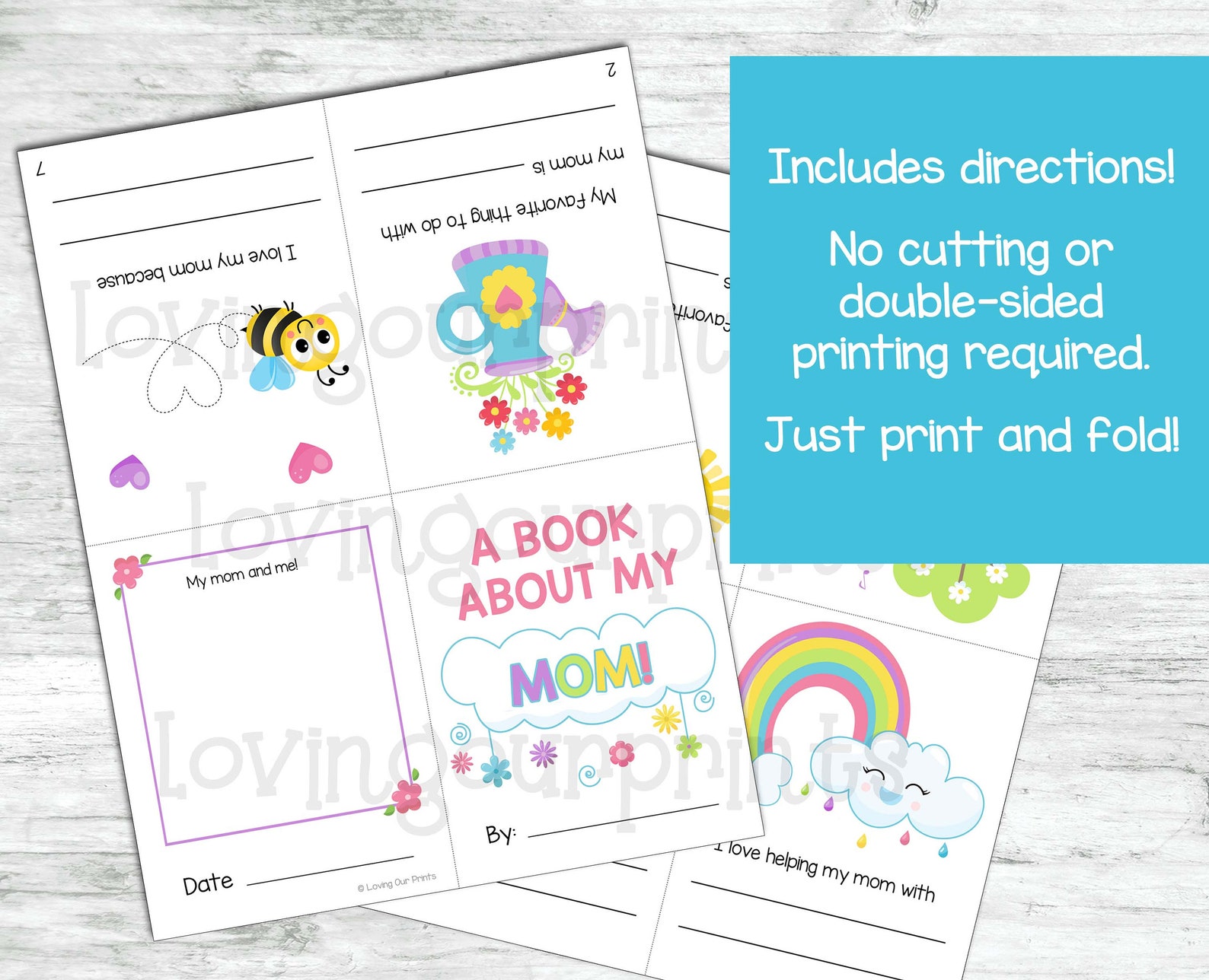 Printable Mothers Day, Printable Mothers Day Gift, Mothers Day Book ...