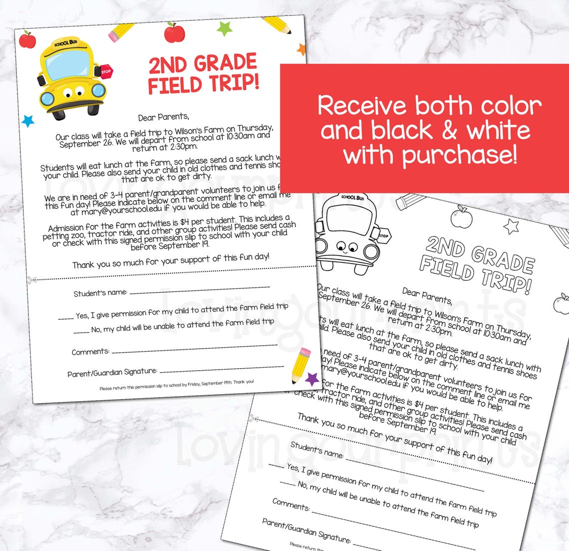 Editable Field Trip Permission Slip, Field Trip Form, Field Trip Flyer ...