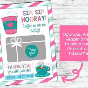 Sip Sip Hooray Tag Sip Sip Hooray Coffee Tag Editable Gift - Etsy