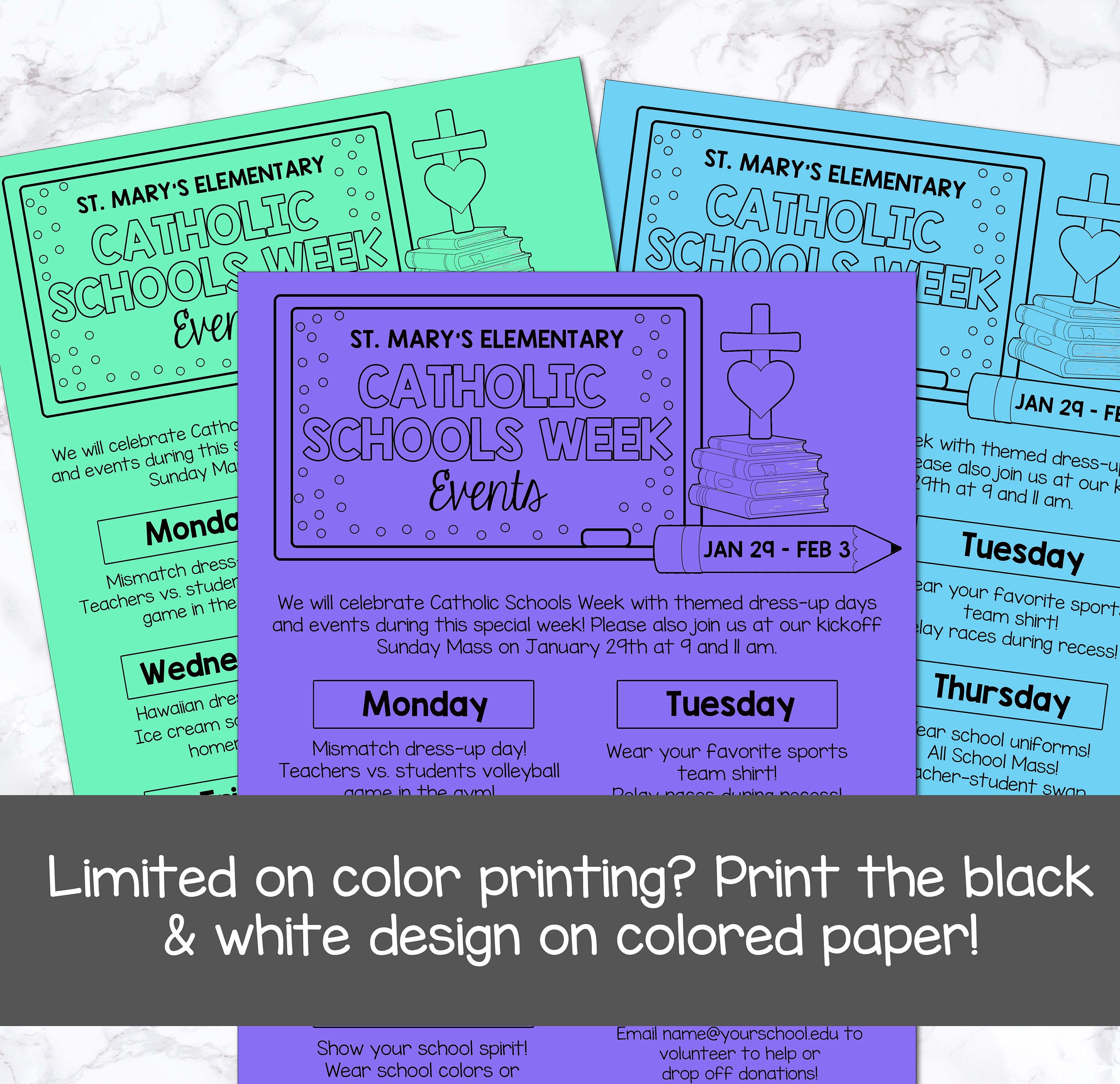 Catholic Schools Week Flyer, Catholic Schools Week, Editable Template ...