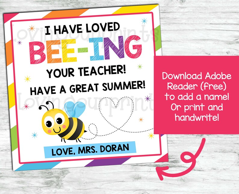 End of the Year Gift Tags for Students, Student Gifts From Teacher ...