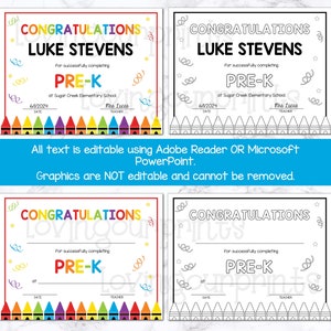 Prek Certificate, Prek Graduation Certificate, Pre K Graduation ...