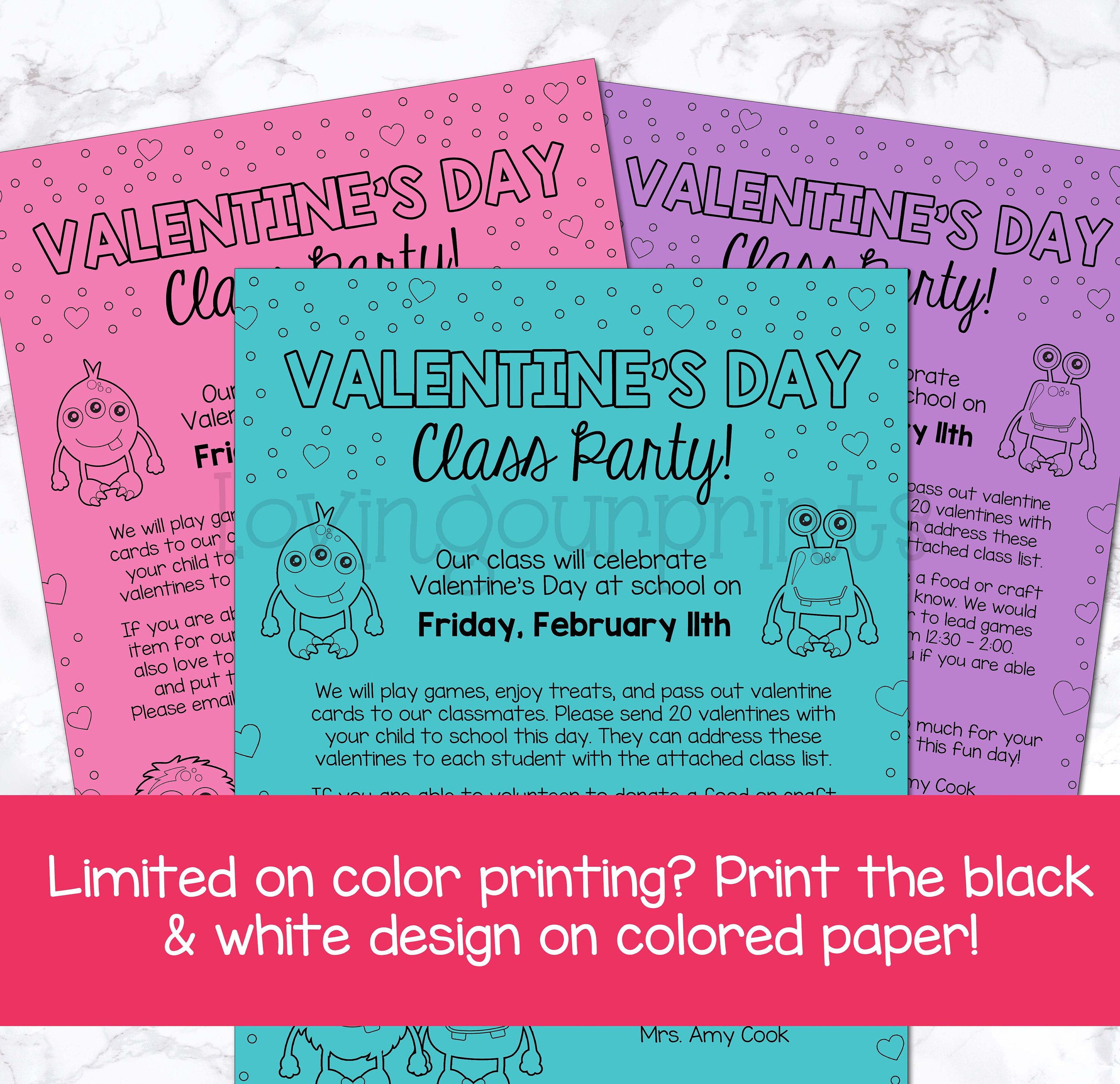 Valentines Day Class Party, Editable Valentines Day Class Party Flyer ...