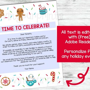 Christmas Class Flyer, Classroom Holiday Party, Editable Christmas ...