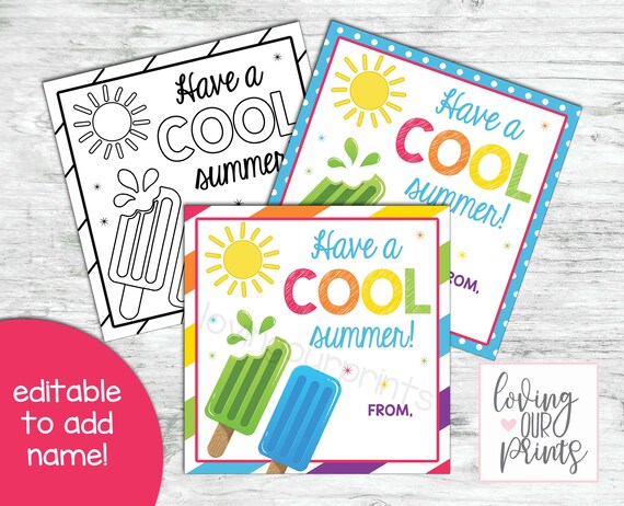 End of the Year Gift Tags for Students Have a Cool Summer - Etsy