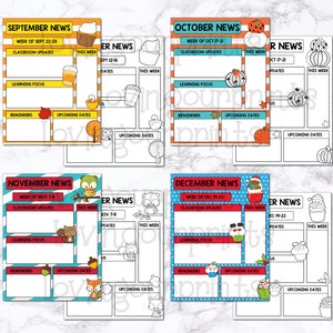 Editable Newsletter Template, Preschool Newsletter Template, Classroom ...