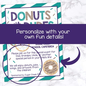 Donuts With Dudes Editable Donuts With Dudes Invitation - Etsy