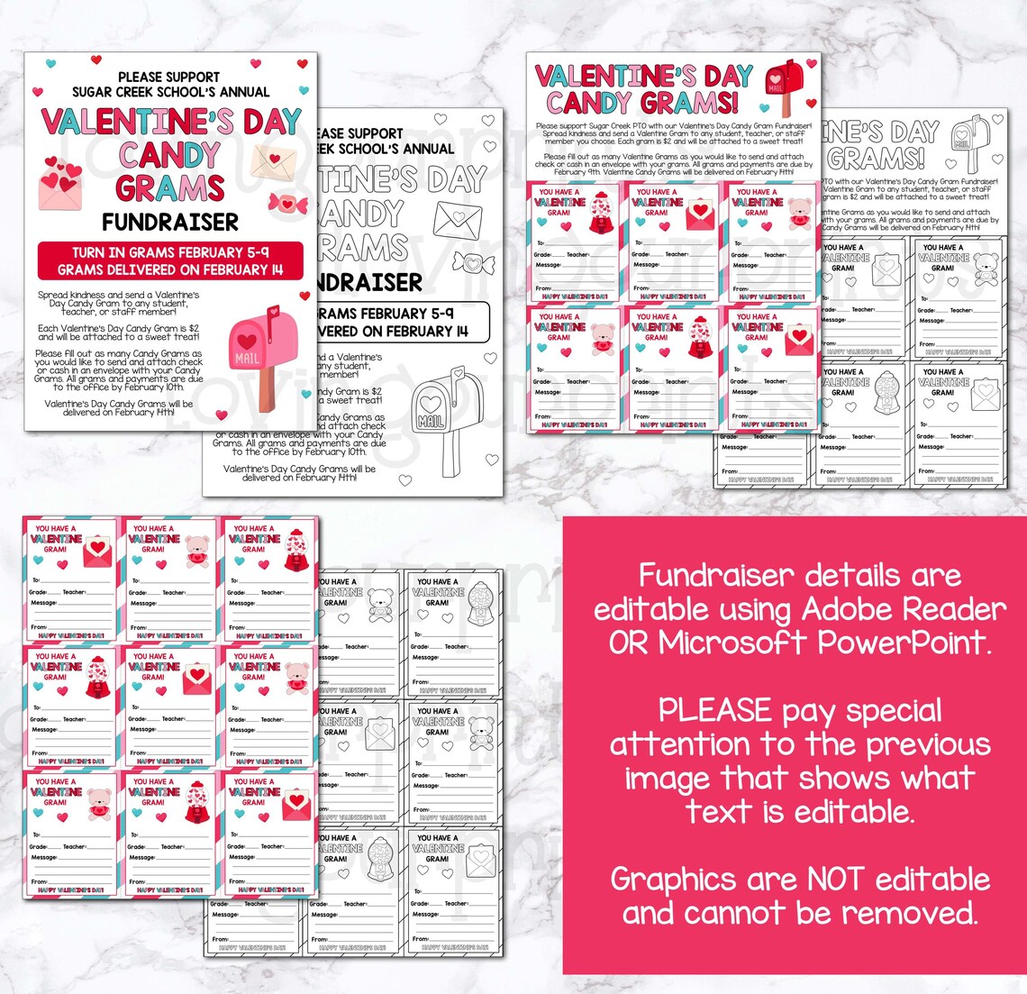 Valentines Day Candy Gram, Valentine's Day Candy Gram PTO, Valentine ...
