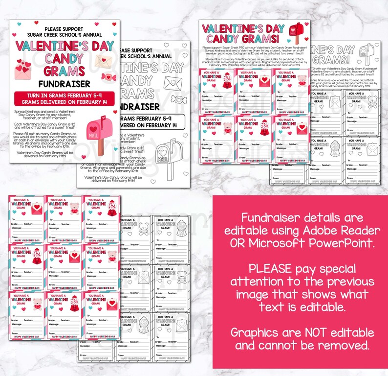 Valentines Day Candy Gram, Valentine's Day Candy Gram PTO, Valentine ...