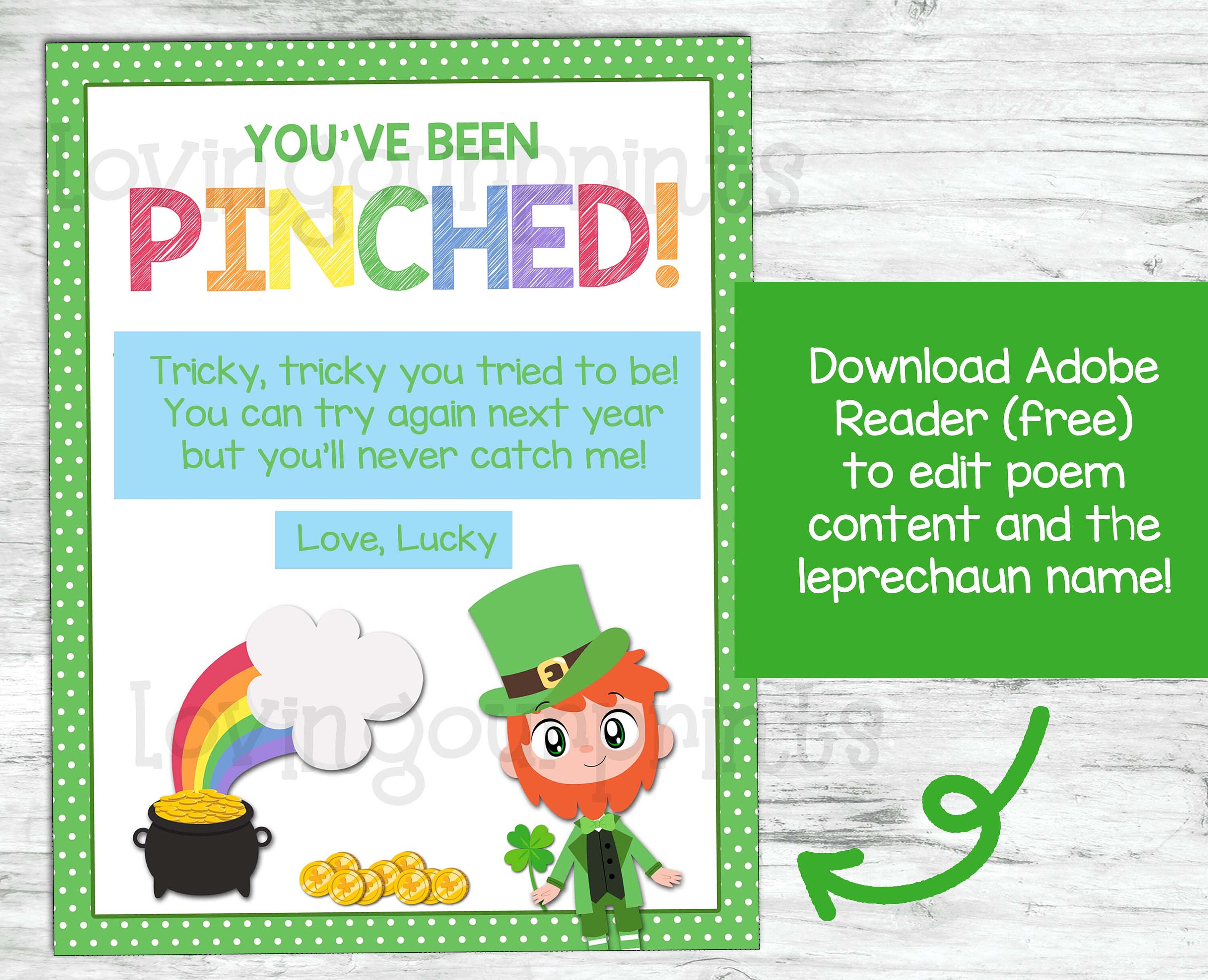 Leprechaun Trap Printable Editable Leprechaun Note - Etsy